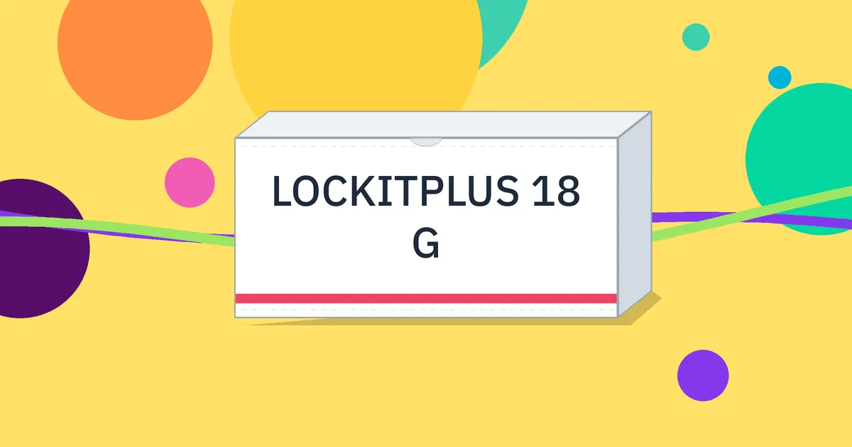 Symbolbild: Packung mit der Aufschrift LOCKITPLUS 18 G (PZN 09216003) – Verfügbarkeit und Bezug in Apotheken in Frankfurt am Main