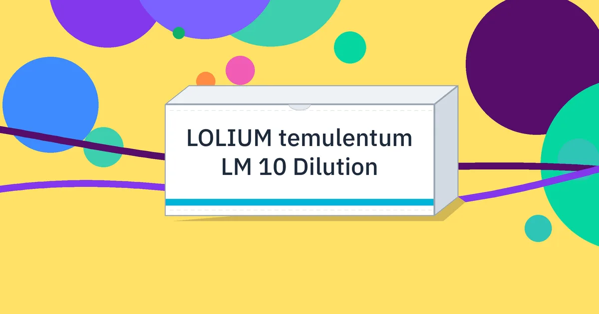 Symbolbild: Packung mit der Aufschrift LOLIUM temulentum LM 10 Dilution (PZN 13535211) – Verfügbarkeit und Bezug in Apotheken in Frankfurt am Main