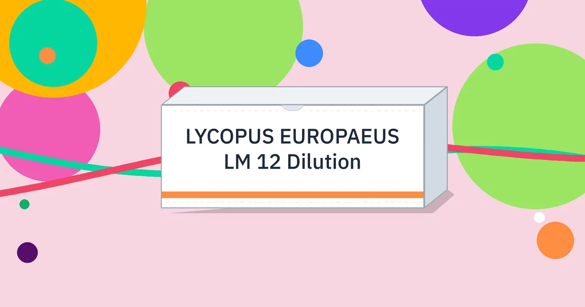 Symbolbild: Packung mit der Aufschrift LYCOPUS EUROPAEUS LM 12 Dilution (PZN 13538014) – Verfügbarkeit und Bezug in Apotheken in Frankfurt am Main