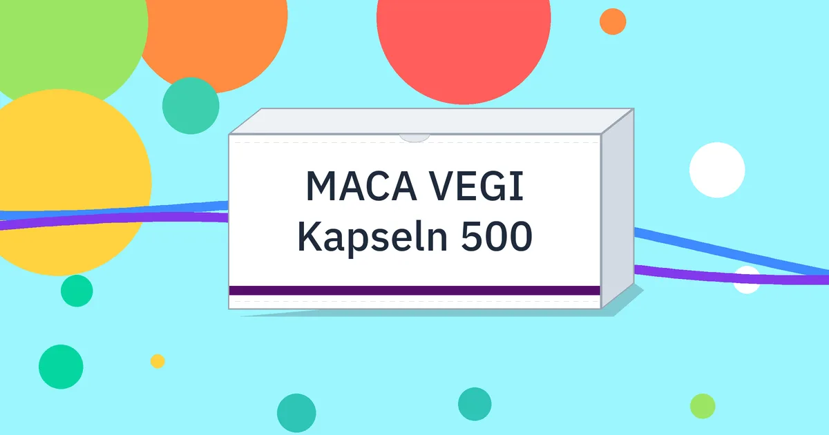 Symbolbild: Packung mit der Aufschrift MACA VEGI Kapseln 500 (PZN 03850319) – Verfügbarkeit und Bezug in Apotheken in Frankfurt am Main