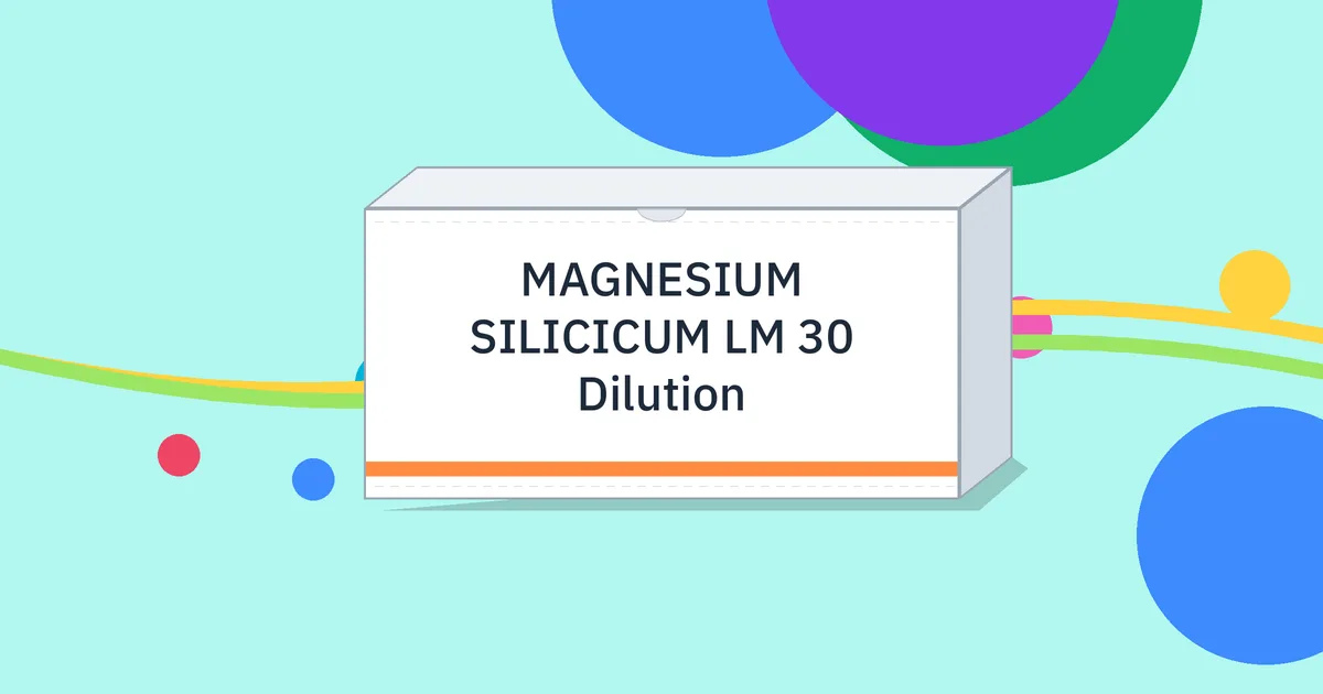 Symbolbild: Packung mit der Aufschrift MAGNESIUM SILICICUM LM 30 Dilution (PZN 12939840) – Verfügbarkeit und Bezug in Apotheken in Frankfurt am Main
