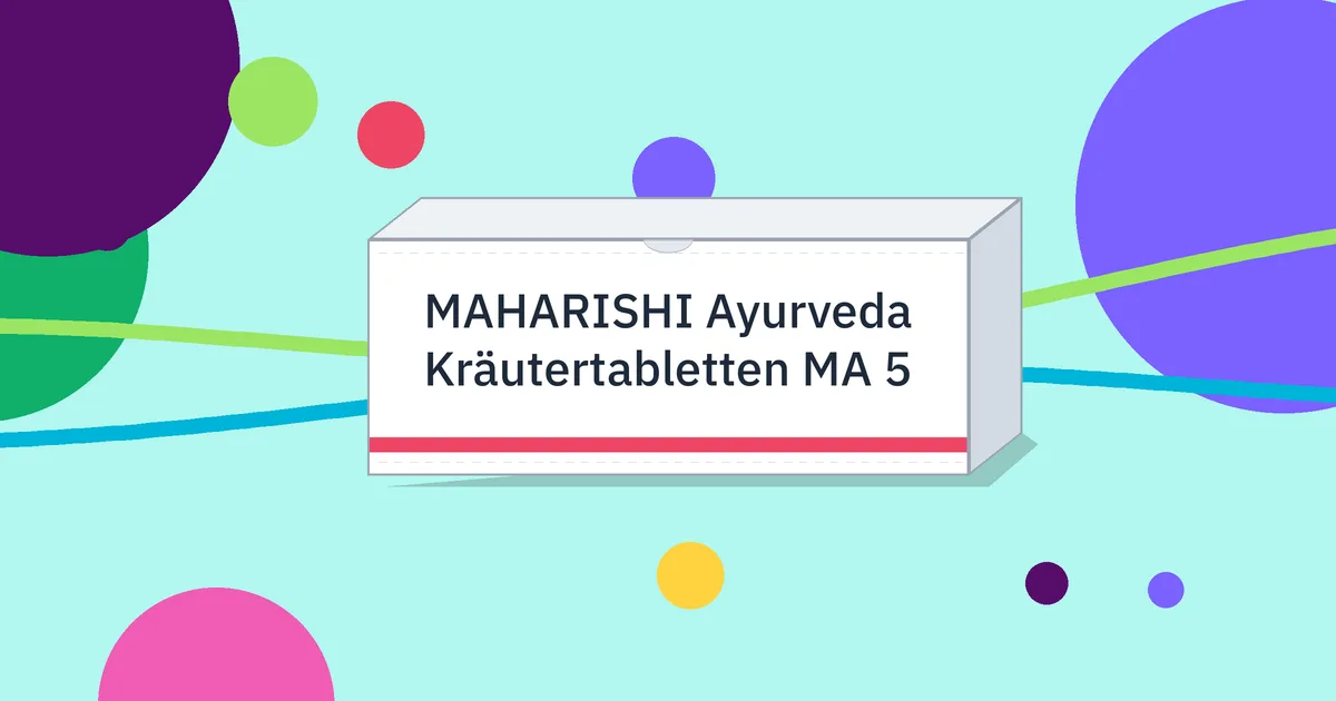 Symbolbild: Packung mit der Aufschrift MAHARISHI Ayurveda Kräutertabletten MA 5 (PZN 15874779) – Verfügbarkeit und Bezug in Apotheken in Frankfurt am Main