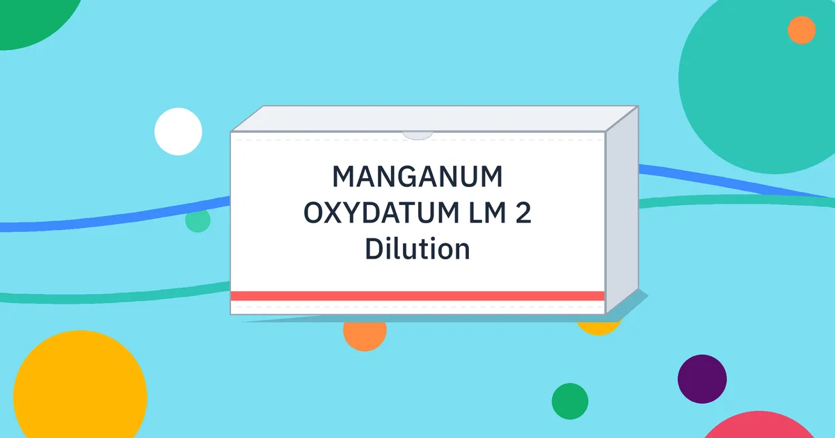 Symbolbild: Packung mit der Aufschrift MANGANUM OXYDATUM LM 2 Dilution (PZN 12944516) – Verfügbarkeit und Bezug in Apotheken in Frankfurt am Main