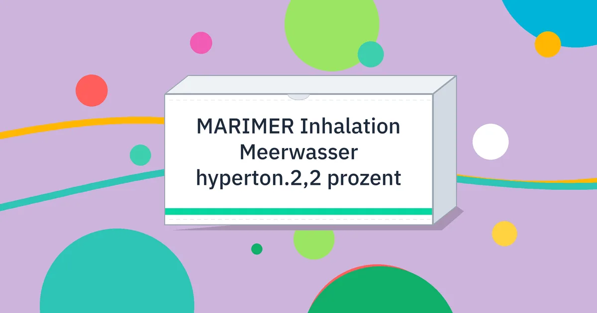 Symbolbild: Packung mit der Aufschrift MARIMER Inhalation Meerwasser hyperton.2,2 prozent (PZN 18899403) – Verfügbarkeit und Bezug in Apotheken in Frankfurt am Main