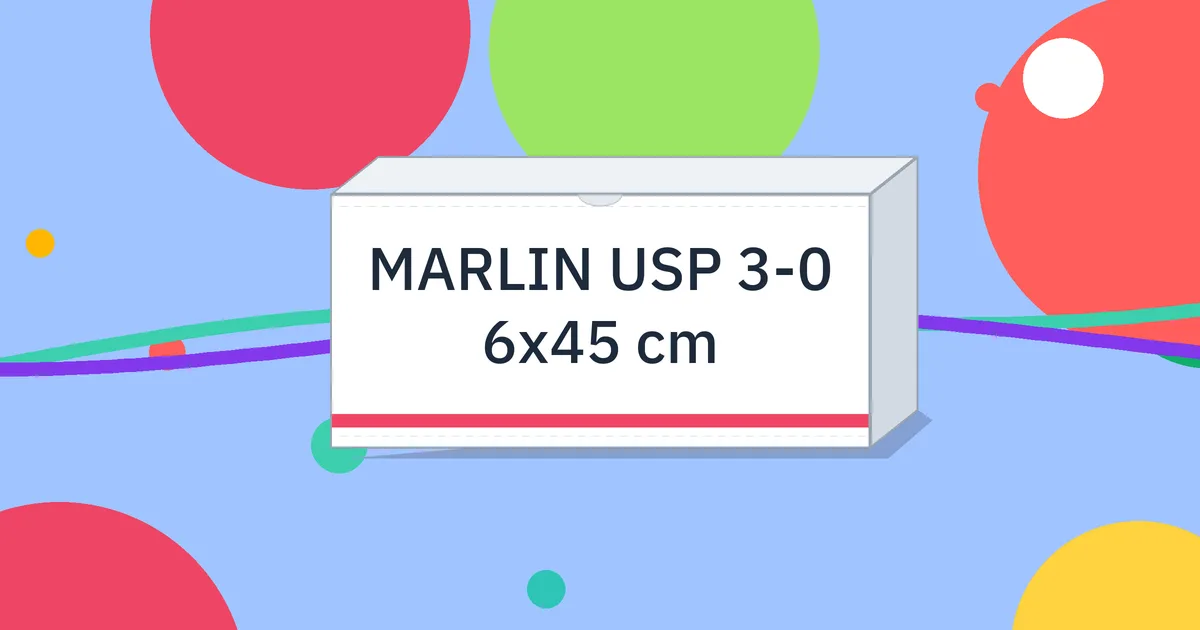 Symbolbild: Packung mit der Aufschrift MARLIN USP 3-0 6x45 cm (PZN 07327394) – Verfügbarkeit und Bezug in Apotheken in Frankfurt am Main