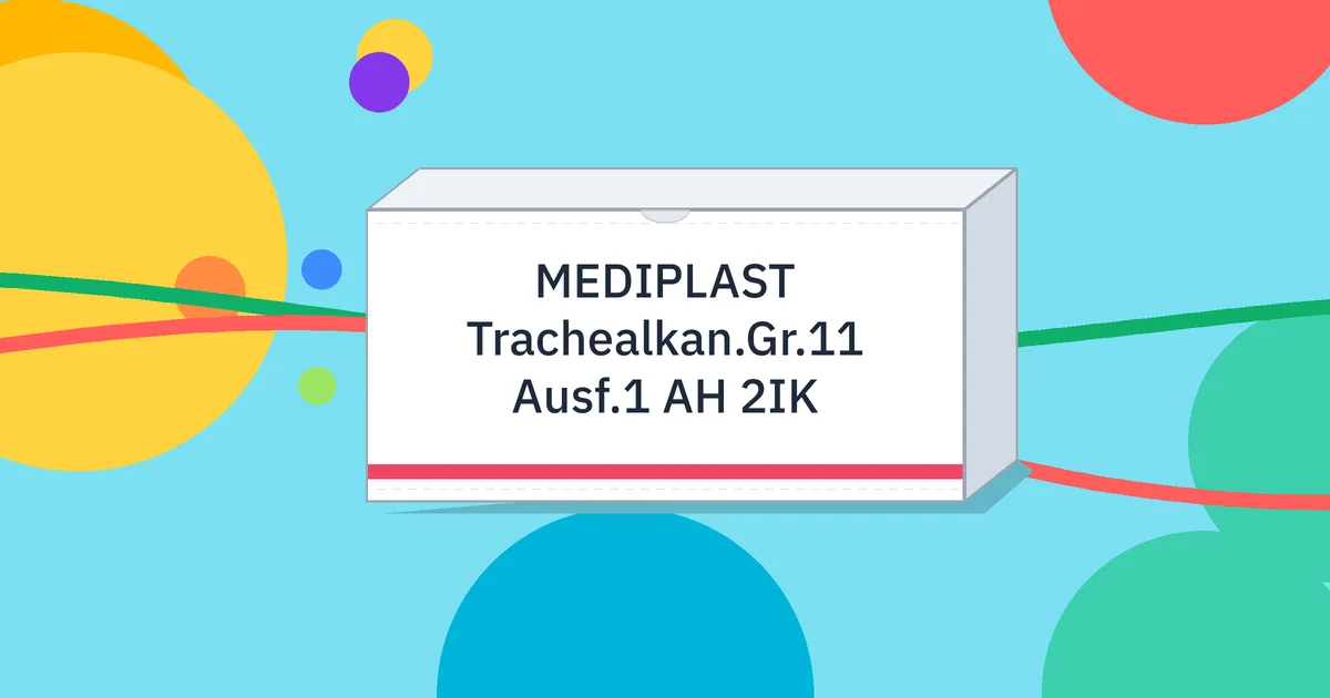 Symbolbild: Packung mit der Aufschrift MEDIPLAST Trachealkan.Gr.11 Ausf.1 AH 2IK (PZN 04525509) – Verfügbarkeit und Bezug in Apotheken in Frankfurt am Main