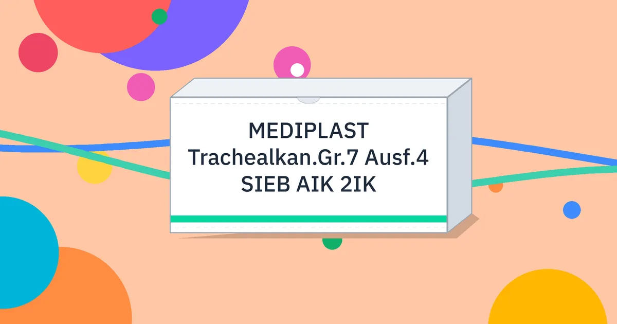 Symbolbild: Packung mit der Aufschrift MEDIPLAST Trachealkan.Gr.7 Ausf.4 SIEB AIK 2IK (PZN 04526319) – Verfügbarkeit und Bezug in Apotheken in Frankfurt am Main