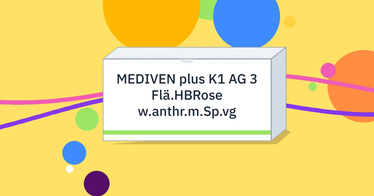 Symbolbild: Packung mit der Aufschrift MEDIVEN plus K1 AG 3 Flä.HBRose w.anthr.m.Sp.vg (PZN 15913290) – Verfügbarkeit und Bezug in Apotheken in Frankfurt am Main