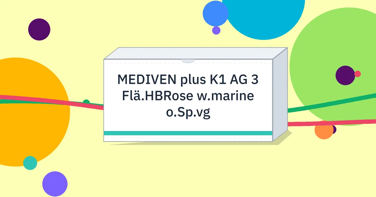 Symbolbild: Packung mit der Aufschrift MEDIVEN plus K1 AG 3 Flä.HBRose w.marine o.Sp.vg (PZN 15914616) – Verfügbarkeit und Bezug in Apotheken in Frankfurt am Main