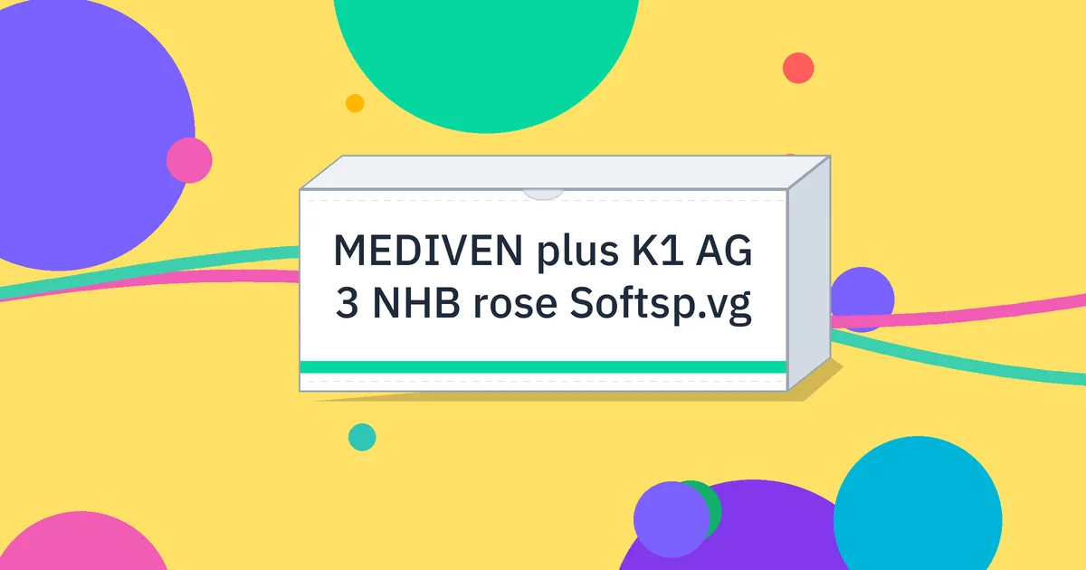 Symbolbild: Packung mit der Aufschrift MEDIVEN plus K1 AG 3 NHB rose Softsp.vg (PZN 15921740) – Verfügbarkeit und Bezug in Apotheken in Frankfurt am Main