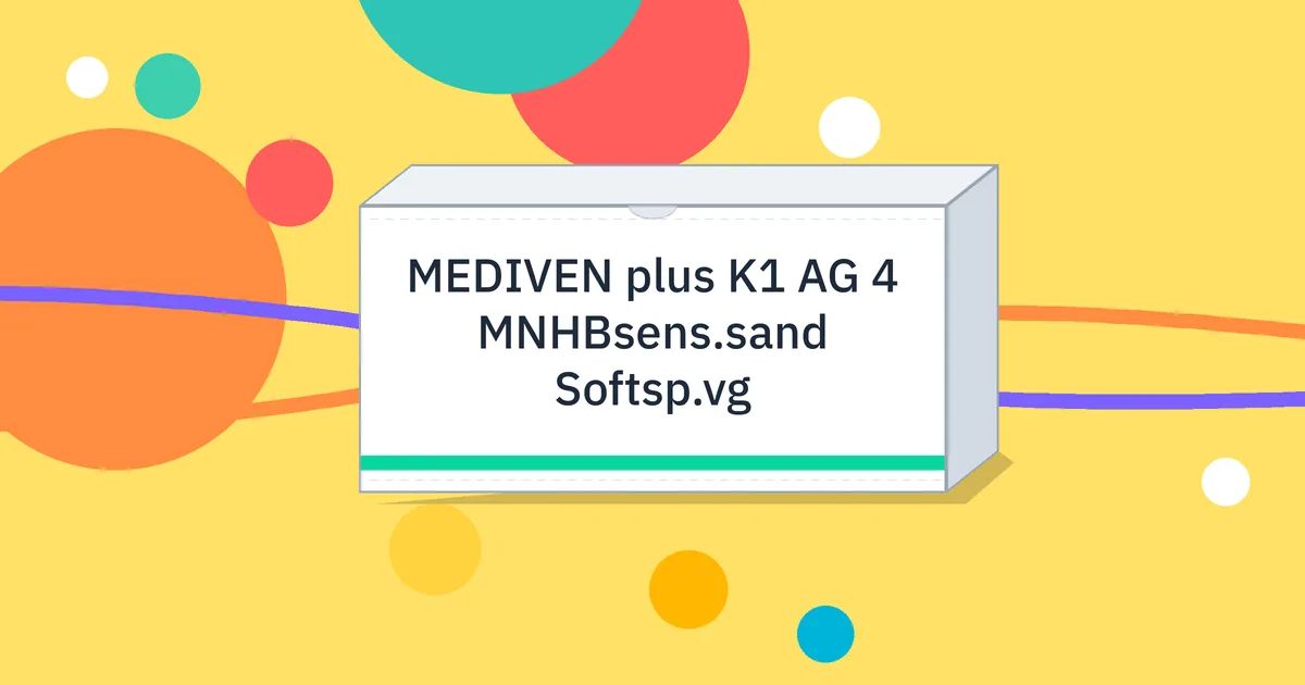Symbolbild: Packung mit der Aufschrift MEDIVEN plus K1 AG 4 MNHBsens.sand Softsp.vg (PZN 18941097) – Verfügbarkeit und Bezug in Apotheken in Frankfurt am Main