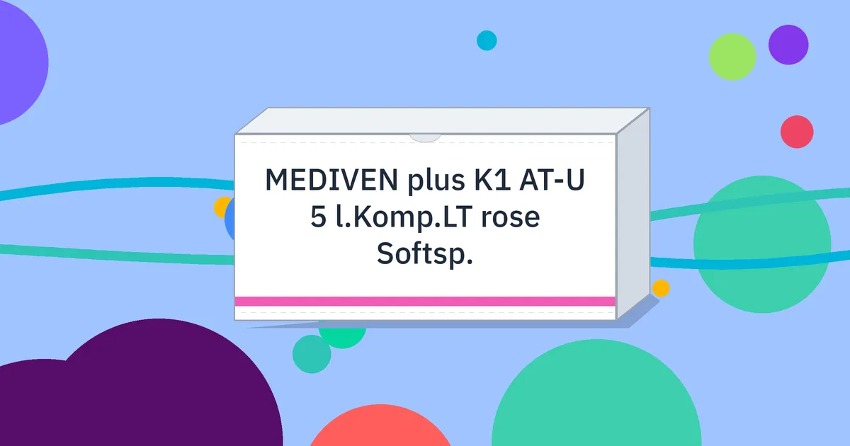 Symbolbild: Packung mit der Aufschrift MEDIVEN plus K1 AT-U 5 l.Komp.LT rose Softsp. (PZN 15033324) – Verfügbarkeit und Bezug in Apotheken in Frankfurt am Main