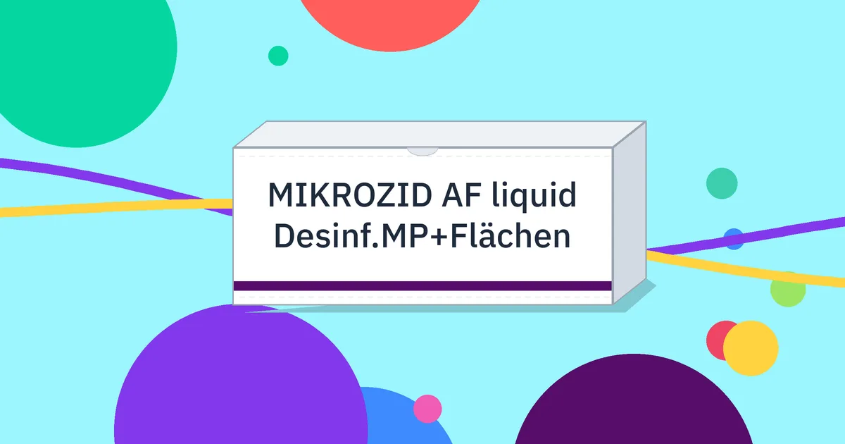 Symbolbild: Packung mit der Aufschrift MIKROZID AF liquid Desinf.MP+Flächen (PZN 02877606) – Verfügbarkeit und Bezug in Apotheken in Frankfurt am Main