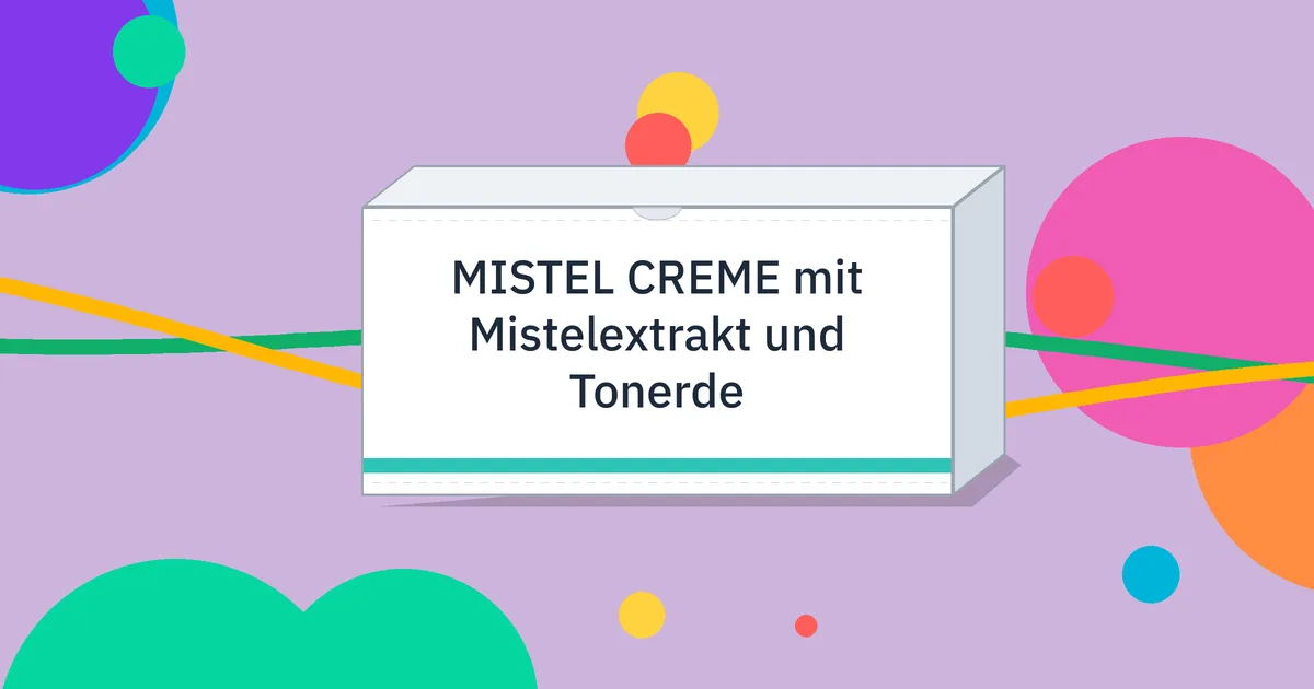 Symbolbild: Packung mit der Aufschrift MISTEL CREME mit Mistelextrakt und Tonerde (PZN 19298574) – Verfügbarkeit und Bezug in Apotheken in Frankfurt am Main