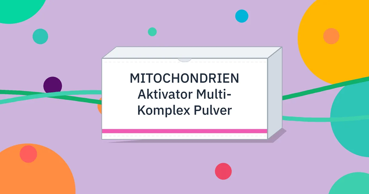 Symbolbild: Packung mit der Aufschrift MITOCHONDRIEN Aktivator Multi-Komplex Pulver (PZN 20284318) – Verfügbarkeit und Bezug in Apotheken in Frankfurt am Main