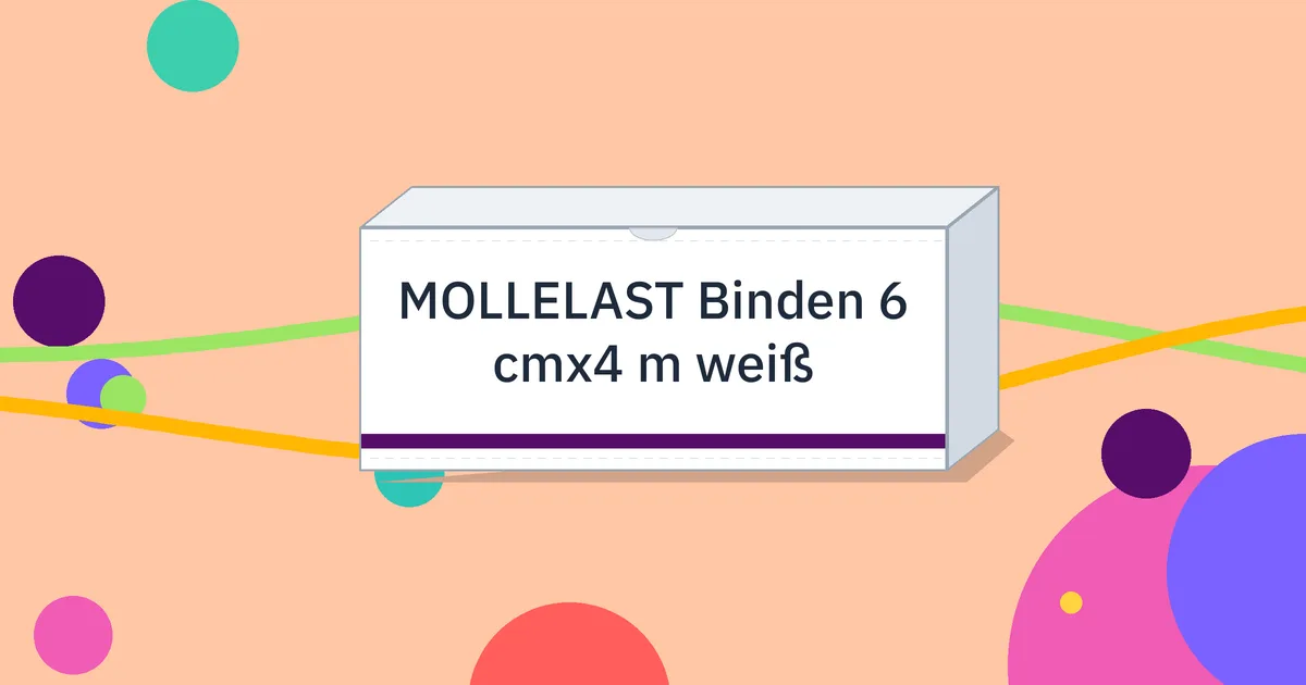 Symbolbild: Packung mit der Aufschrift MOLLELAST Binden 6 cmx4 m weiß (PZN 04781543) – Verfügbarkeit und Bezug in Apotheken in Frankfurt am Main