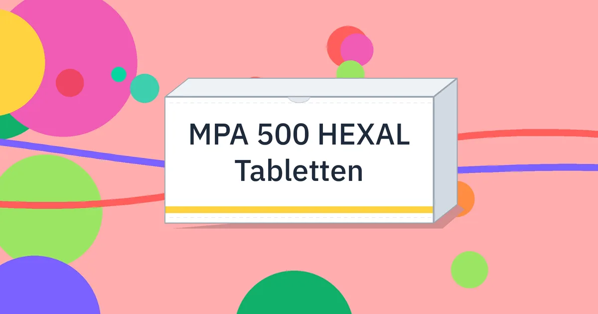 Symbolbild: Packung mit der Aufschrift MPA 500 HEXAL Tabletten (PZN 03255864) – Verfügbarkeit und Bezug in Apotheken in Frankfurt am Main