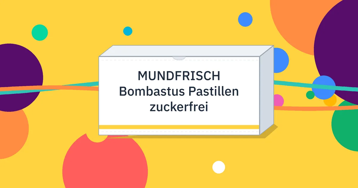 Symbolbild: Packung mit der Aufschrift MUNDFRISCH Bombastus Pastillen zuckerfrei (PZN 19434669) – Verfügbarkeit und Bezug in Apotheken in Frankfurt am Main