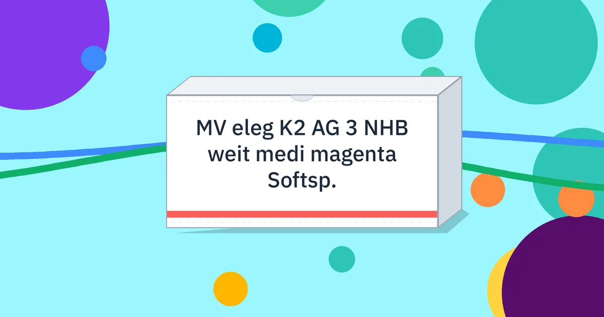 Symbolbild: Packung mit der Aufschrift MV eleg K2 AG 3 NHB weit medi magenta Softsp. (PZN 15728799) – Verfügbarkeit und Bezug in Apotheken in Frankfurt am Main