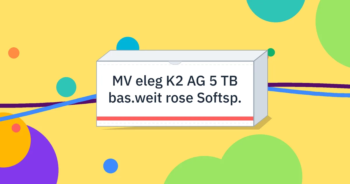 Symbolbild: Packung mit der Aufschrift MV eleg K2 AG 5 TB bas.weit rose Softsp. (PZN 14700623) – Verfügbarkeit und Bezug in Apotheken in Frankfurt am Main
