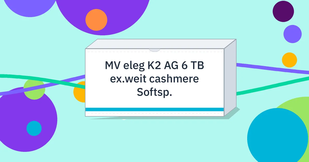 Symbolbild: Packung mit der Aufschrift MV eleg K2 AG 6 TB ex.weit cashmere Softsp. (PZN 14679745) – Verfügbarkeit und Bezug in Apotheken in Frankfurt am Main