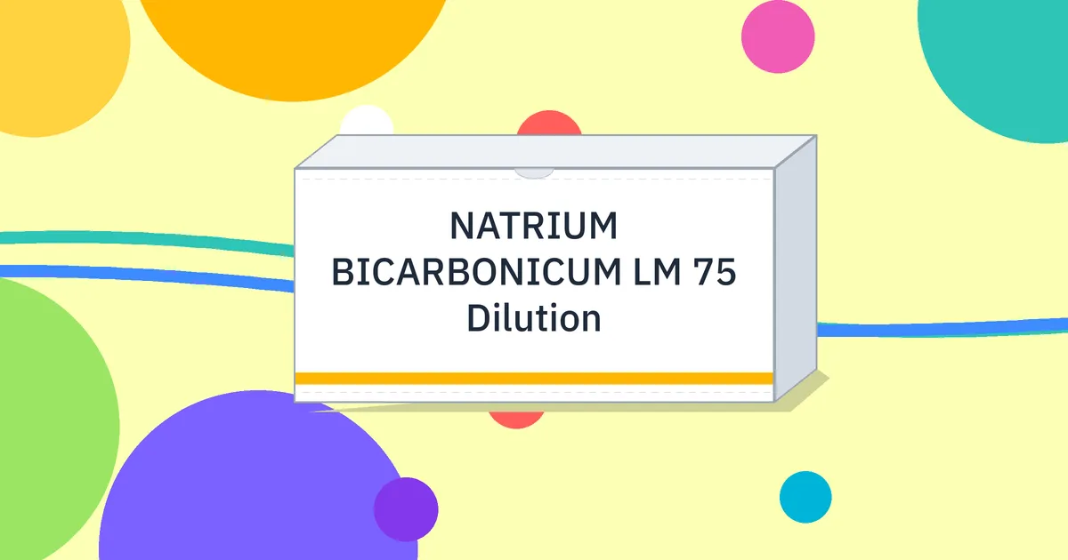 Symbolbild: Packung mit der Aufschrift NATRIUM BICARBONICUM LM 75 Dilution (PZN 12960550) – Verfügbarkeit und Bezug in Apotheken in Frankfurt am Main
