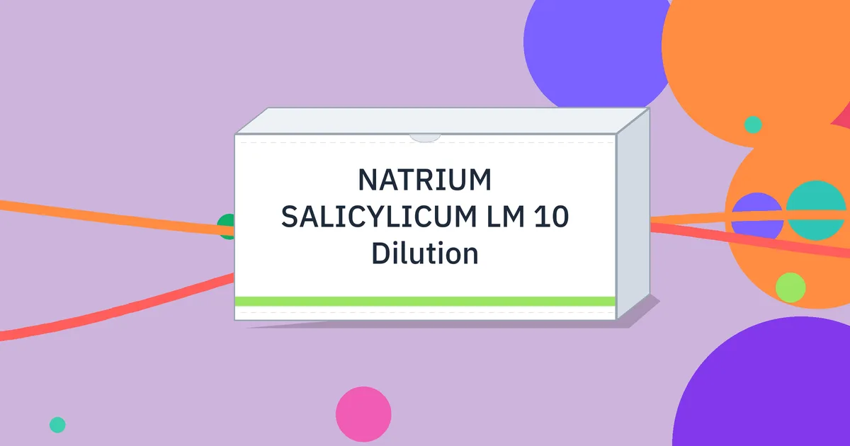 Symbolbild: Packung mit der Aufschrift NATRIUM SALICYLICUM LM 10 Dilution (PZN 12966469) – Verfügbarkeit und Bezug in Apotheken in Frankfurt am Main