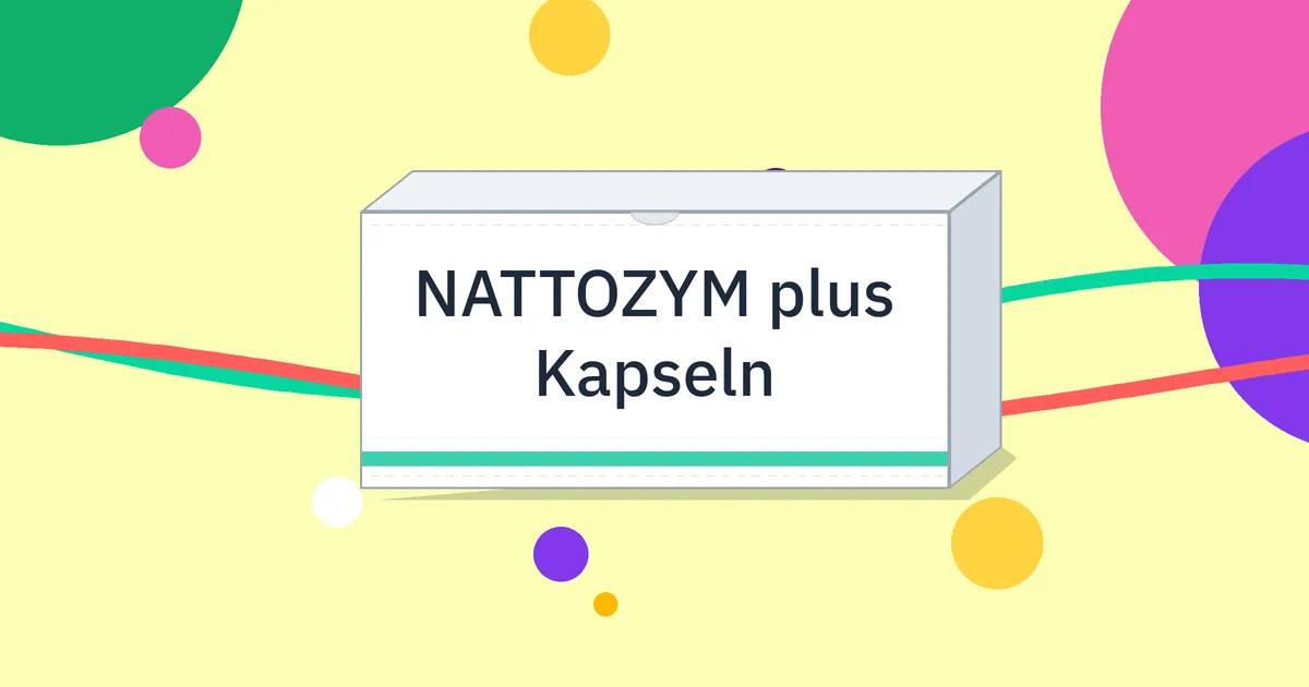Symbolbild: Packung mit der Aufschrift NATTOZYM plus Kapseln (PZN 19125448) – Verfügbarkeit und Bezug in Apotheken in Frankfurt am Main