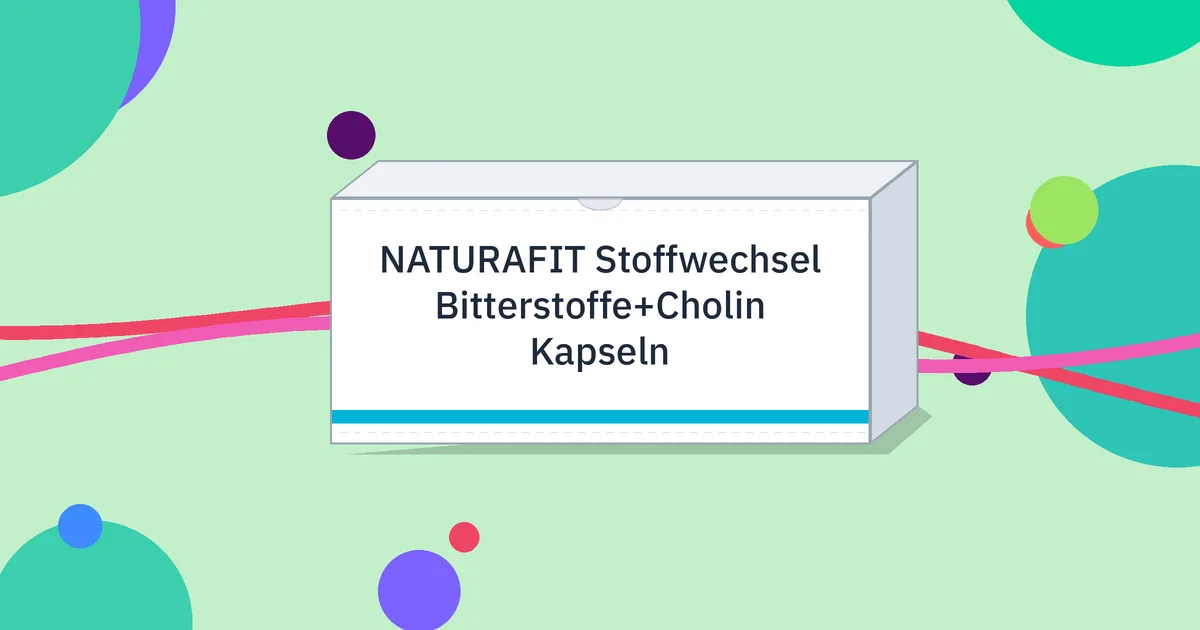 Symbolbild: Packung mit der Aufschrift NATURAFIT Stoffwechsel Bitterstoffe+Cholin Kapseln (PZN 16864197) – Verfügbarkeit und Bezug in Apotheken in Frankfurt am Main