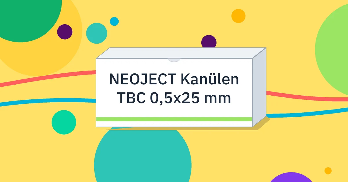 Symbolbild: Packung mit der Aufschrift NEOJECT Kanülen TBC 0,5x25 mm (PZN 00267513) – Verfügbarkeit und Bezug in Apotheken in Frankfurt am Main