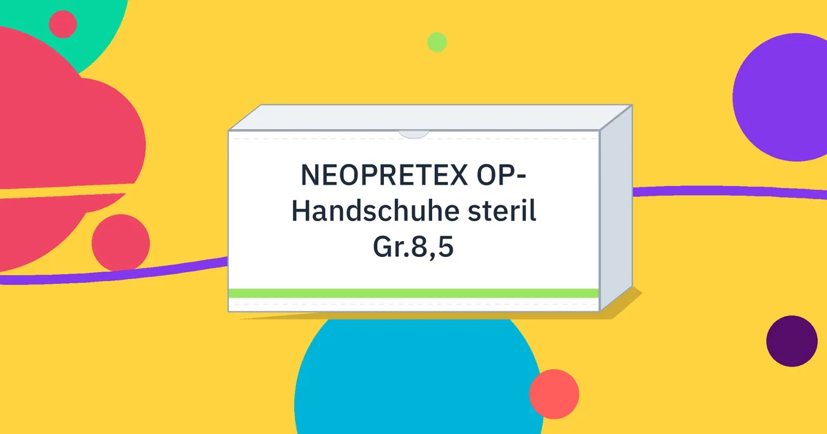 Symbolbild: Packung mit der Aufschrift NEOPRETEX OP-Handschuhe steril Gr.8,5 (PZN 02426944) – Verfügbarkeit und Bezug in Apotheken in Frankfurt am Main