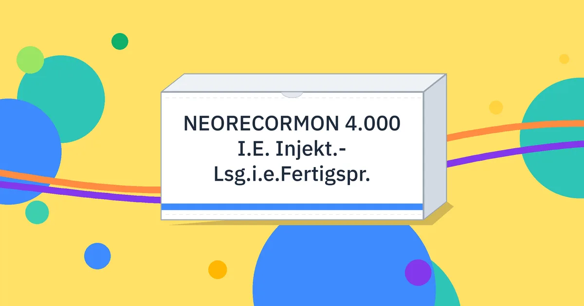 Symbolbild: Packung mit der Aufschrift NEORECORMON 4.000 I.E. Injekt.-Lsg.i.e.Fertigspr. (PZN 10113745) – Verfügbarkeit und Bezug in Apotheken in Frankfurt am Main