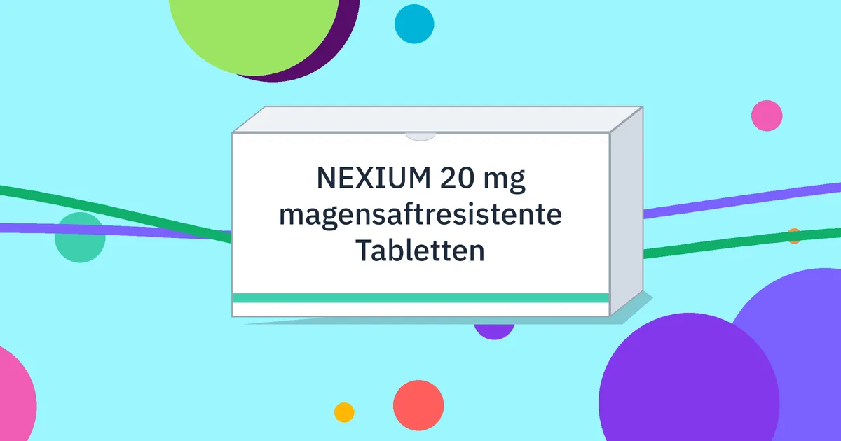 Symbolbild: Packung mit der Aufschrift NEXIUM 20 mg magensaftresistente Tabletten (PZN 07789077) – Verfügbarkeit und Bezug in Apotheken in Frankfurt am Main