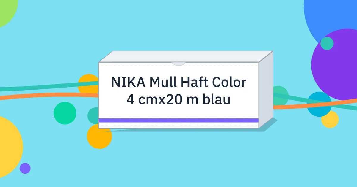 Symbolbild: Packung mit der Aufschrift NIKA Mull Haft Color 4 cmx20 m blau (PZN 10320326) – Verfügbarkeit und Bezug in Apotheken in Frankfurt am Main
