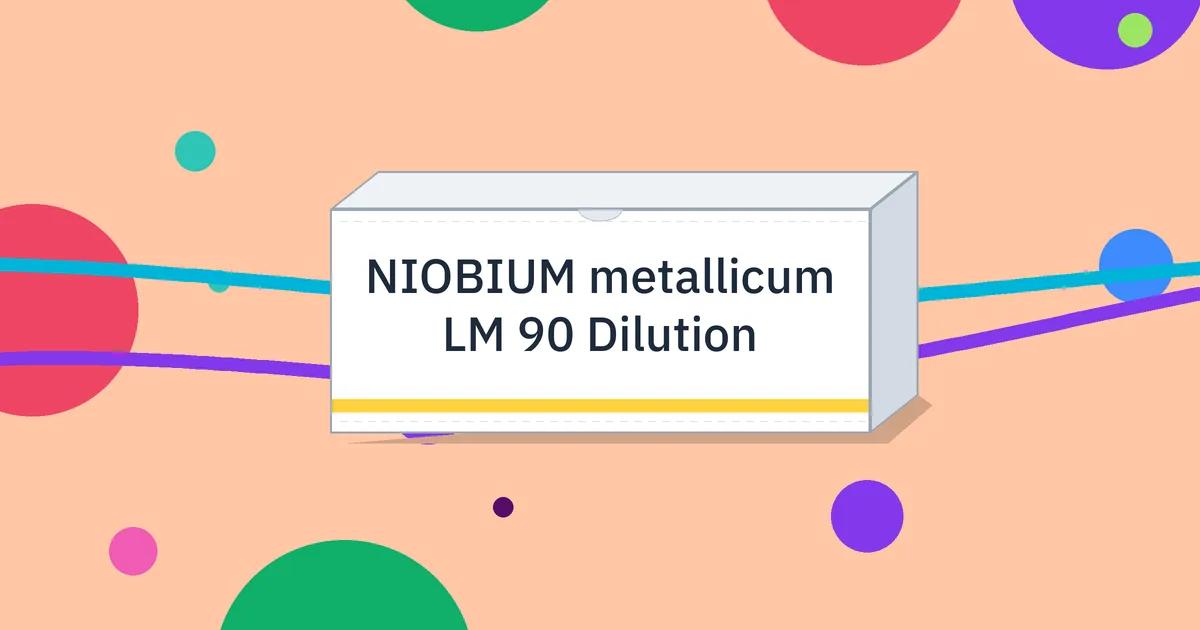 Symbolbild: Packung mit der Aufschrift NIOBIUM metallicum LM 90 Dilution (PZN 13619391) – Verfügbarkeit und Bezug in Apotheken in Frankfurt am Main