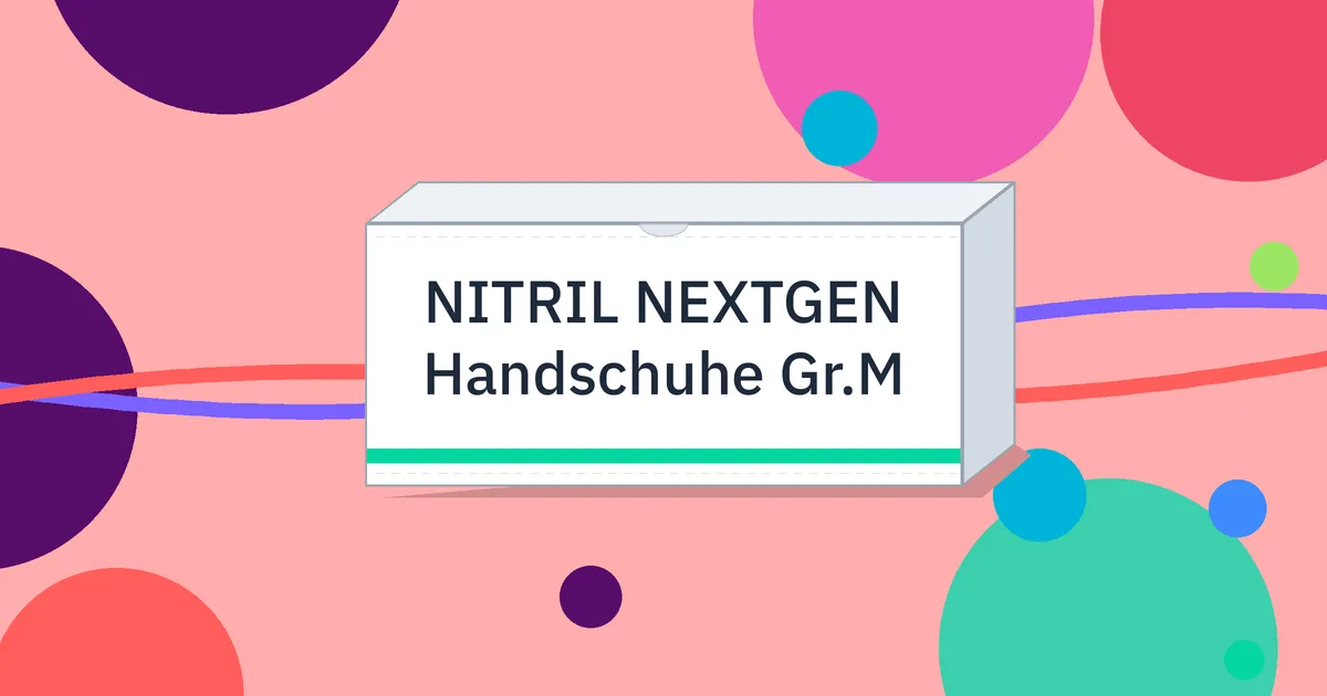 Symbolbild: Packung mit der Aufschrift NITRIL NEXTGEN Handschuhe Gr.M (PZN 09102251) – Verfügbarkeit und Bezug in Apotheken in Frankfurt am Main