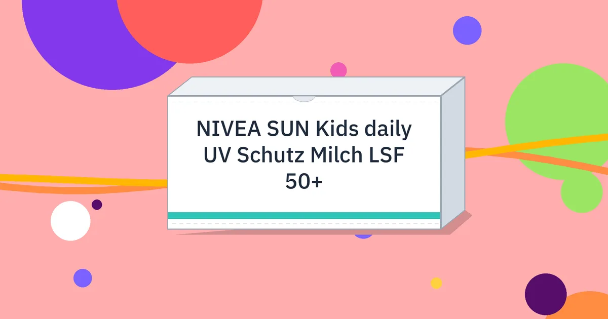 Symbolbild: Packung mit der Aufschrift NIVEA SUN Kids daily UV Schutz Milch LSF 50+ (PZN 20723290) – Verfügbarkeit und Bezug in Apotheken in Frankfurt am Main