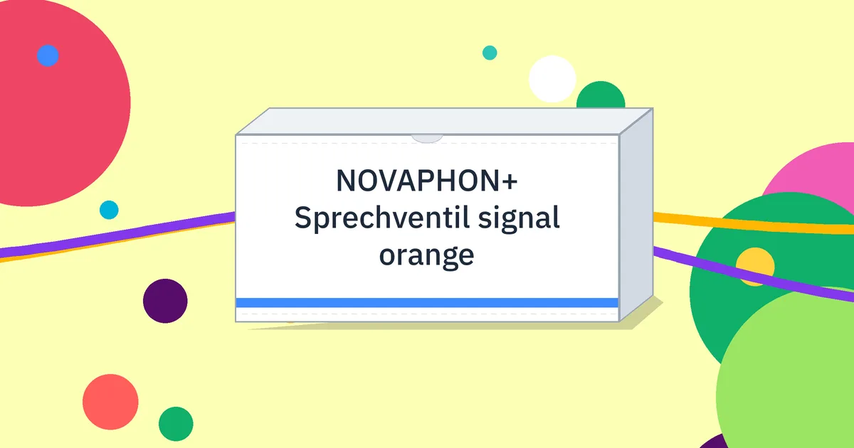 Symbolbild: Packung mit der Aufschrift NOVAPHON+ Sprechventil signal orange (PZN 19415181) – Verfügbarkeit und Bezug in Apotheken in Frankfurt am Main