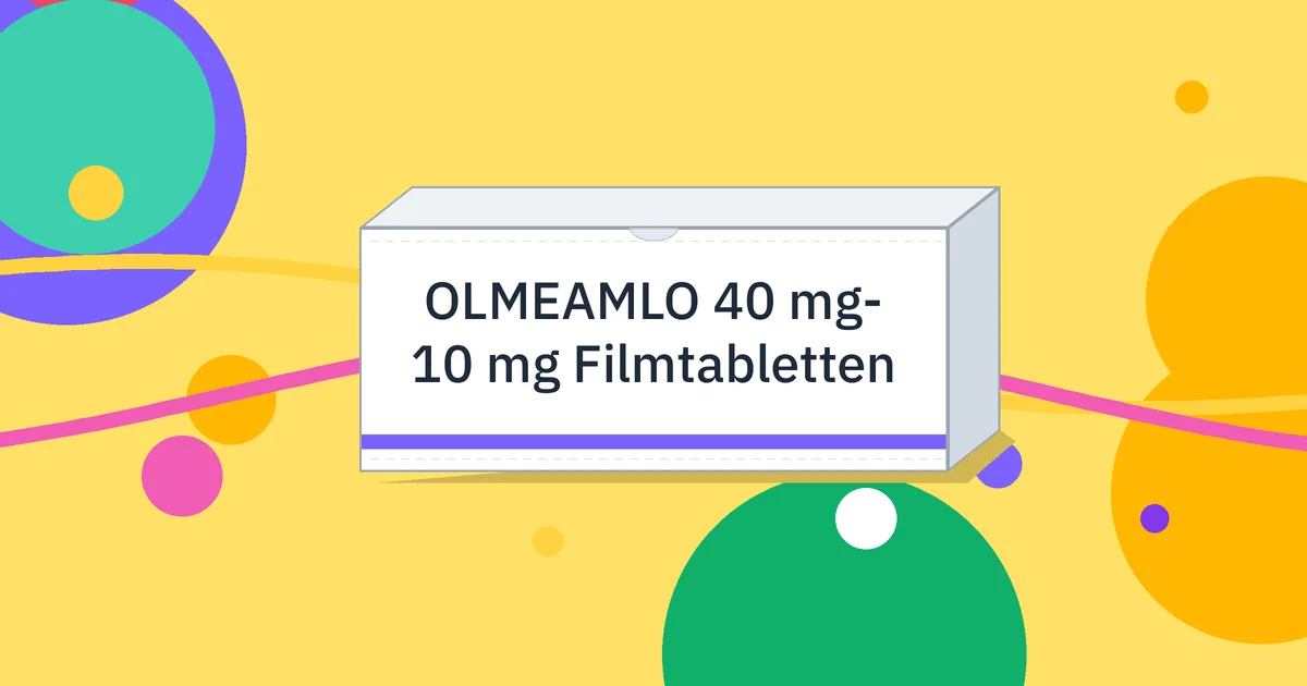 Symbolbild: Packung mit der Aufschrift OLMEAMLO 40 mg-10 mg Filmtabletten (PZN 13724449) – Verfügbarkeit und Bezug in Apotheken in Frankfurt am Main