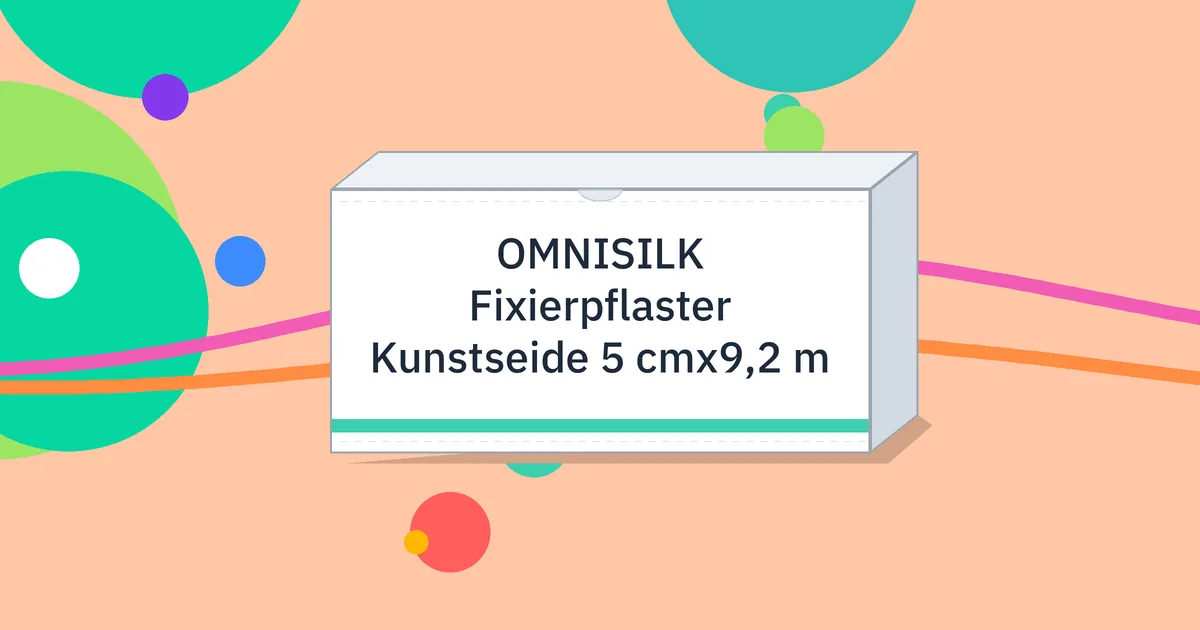 Symbolbild: Packung mit der Aufschrift OMNISILK Fixierpflaster Kunstseide 5 cmx9,2 m (PZN 11163521) – Verfügbarkeit und Bezug in Apotheken in Frankfurt am Main