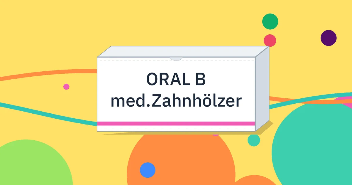 Symbolbild: Packung mit der Aufschrift ORAL B med.Zahnhölzer (PZN 02575408) – Verfügbarkeit und Bezug in Apotheken in Frankfurt am Main
