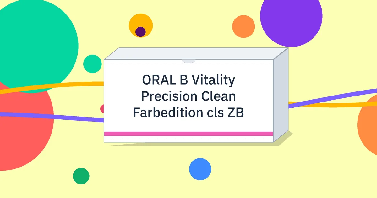 Symbolbild: Packung mit der Aufschrift ORAL B Vitality Precision Clean Farbedition cls ZB (PZN 06951995) – Verfügbarkeit und Bezug in Apotheken in Frankfurt am Main