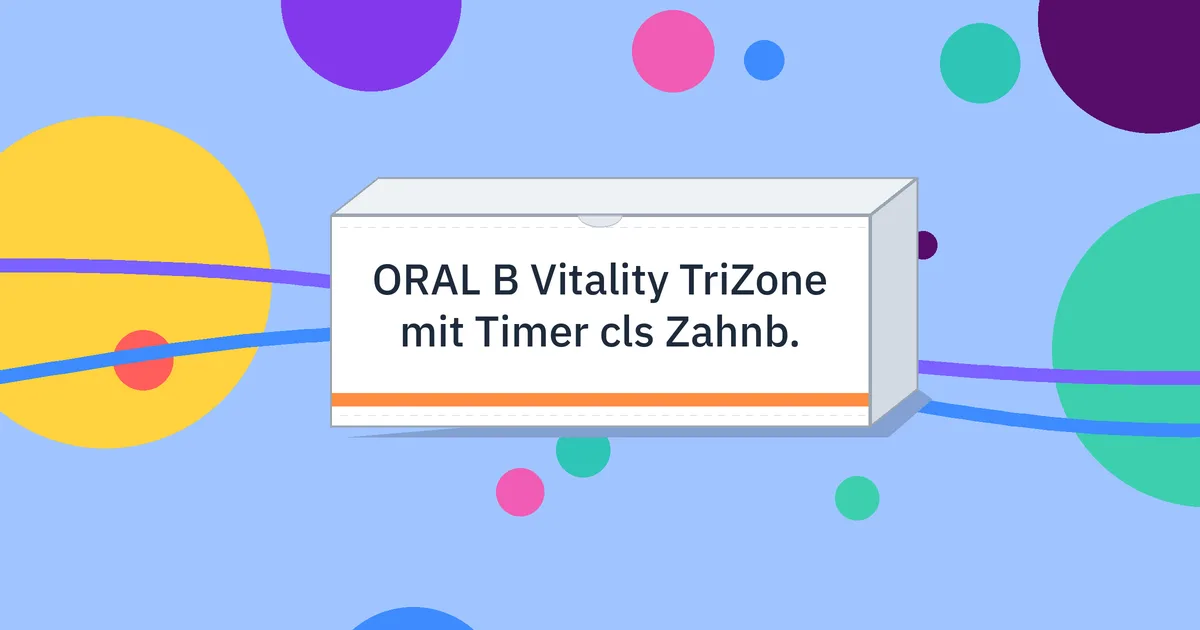 Symbolbild: Packung mit der Aufschrift ORAL B Vitality TriZone mit Timer cls Zahnb. (PZN 10762975) – Verfügbarkeit und Bezug in Apotheken in Frankfurt am Main
