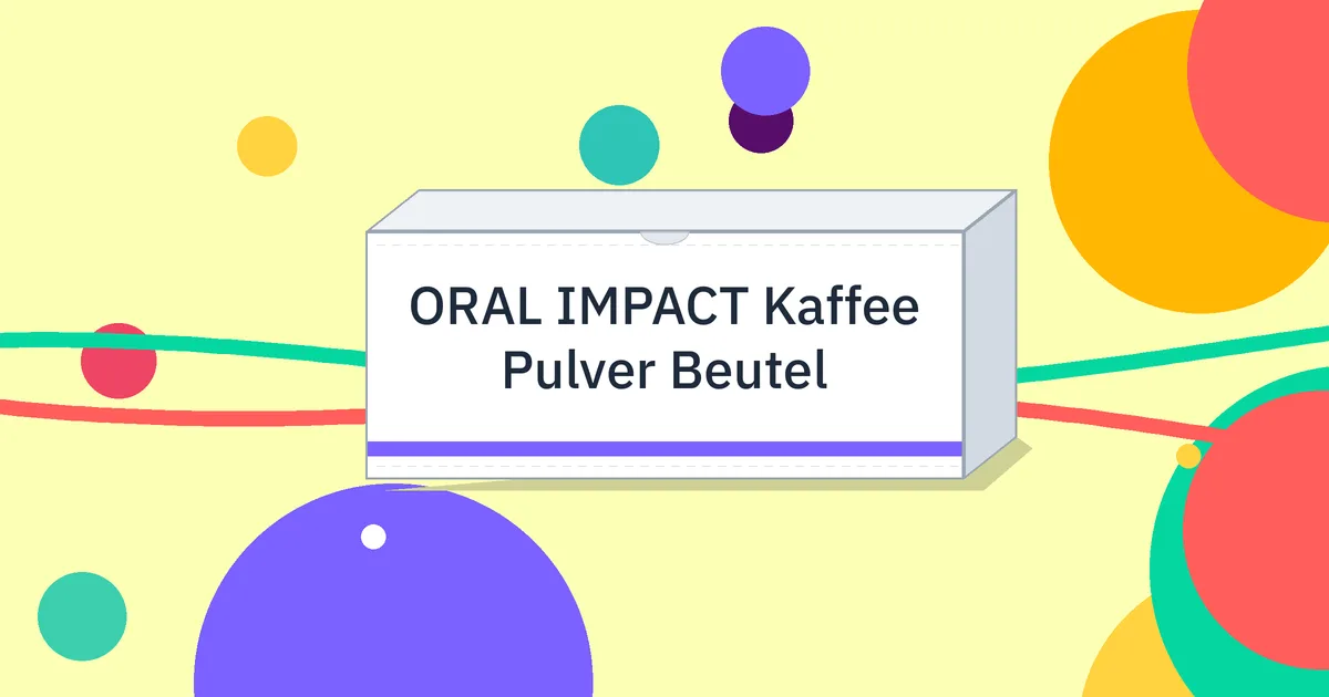 Symbolbild: Packung mit der Aufschrift ORAL IMPACT Kaffee Pulver Beutel (PZN 08811896) – Verfügbarkeit und Bezug in Apotheken in Frankfurt am Main