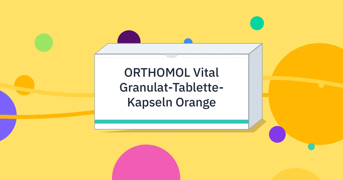 Symbolbild: Packung mit der Aufschrift ORTHOMOL Vital Granulat-Tablette-Kapseln Orange (PZN 20182799) – Verfügbarkeit und Bezug in Apotheken in Frankfurt am Main