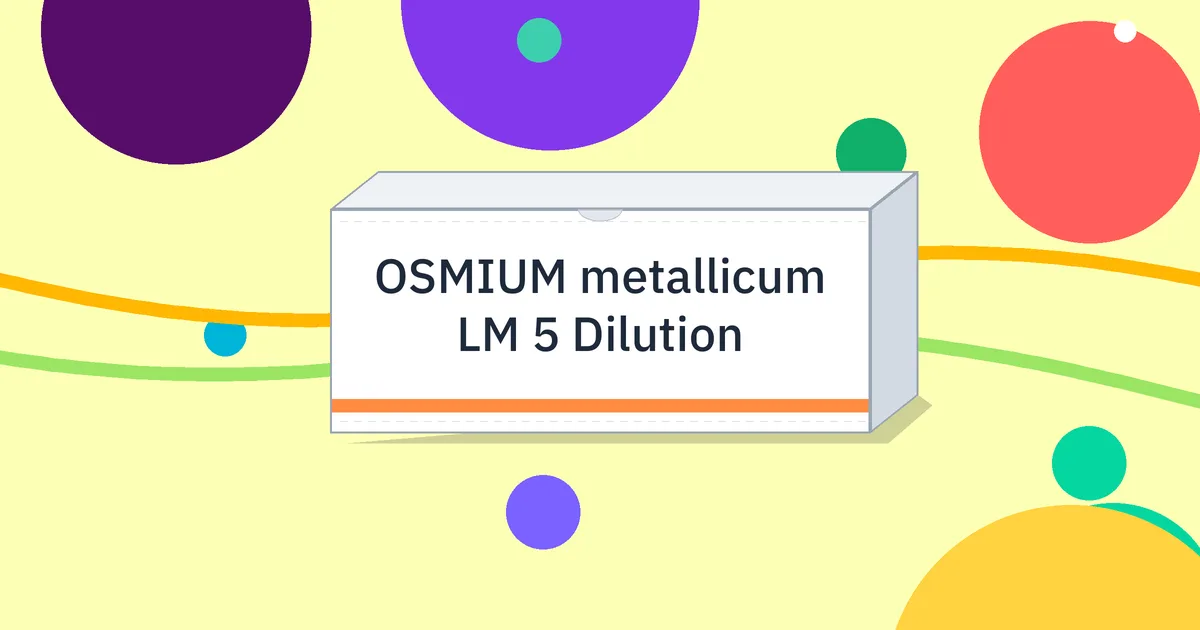 Symbolbild: Packung mit der Aufschrift OSMIUM metallicum LM 5 Dilution (PZN 12973877) – Verfügbarkeit und Bezug in Apotheken in Frankfurt am Main
