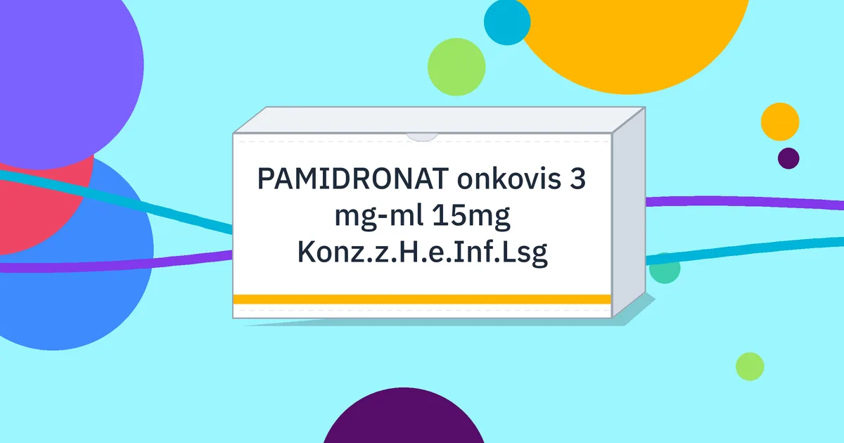 Symbolbild: Packung mit der Aufschrift PAMIDRONAT onkovis 3 mg-ml 15mg Konz.z.H.e.Inf.Lsg (PZN 05461289) – Verfügbarkeit und Bezug in Apotheken in Frankfurt am Main