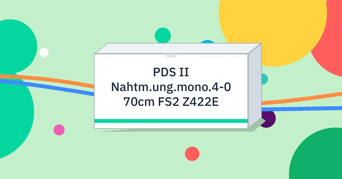 Symbolbild: Packung mit der Aufschrift PDS II Nahtm.ung.mono.4-0 70cm FS2 Z422E (PZN 18605376) – Verfügbarkeit und Bezug in Apotheken in Frankfurt am Main