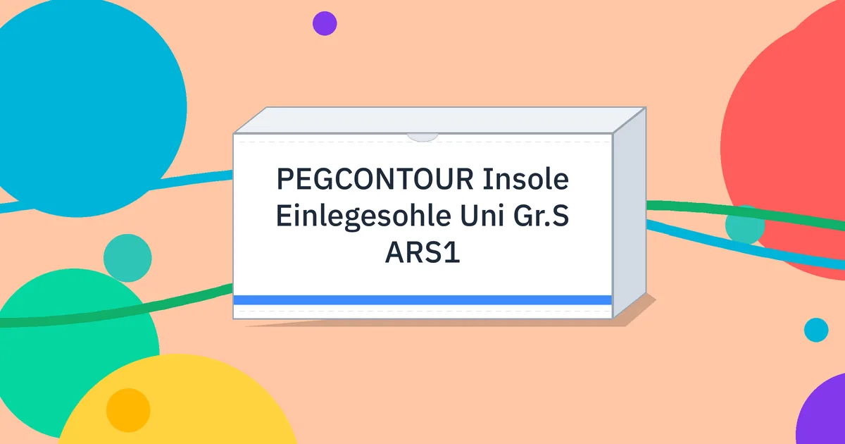 Symbolbild: Packung mit der Aufschrift PEGCONTOUR Insole Einlegesohle Uni Gr.S ARS1 (PZN 18377797) – Verfügbarkeit und Bezug in Apotheken in Frankfurt am Main