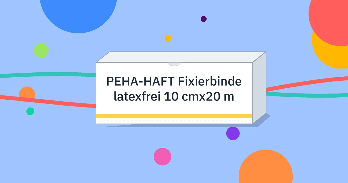 Symbolbild: Packung mit der Aufschrift PEHA-HAFT Fixierbinde latexfrei 10 cmx20 m (PZN 18716383) – Verfügbarkeit und Bezug in Apotheken in Frankfurt am Main